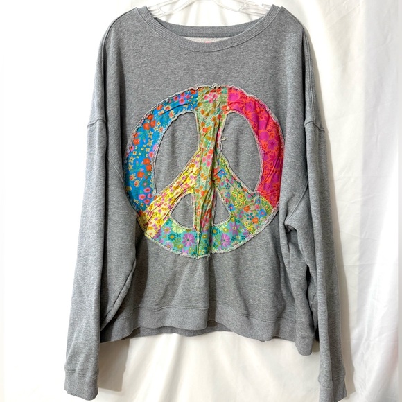 NATURAL LIFE | Tops | Natural Life Boho Style Oversized Crew Neck ...